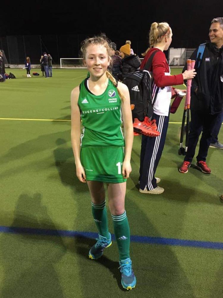Ciara Dunne representing Galway HC on the Irish U16 team in Lilleshall ...